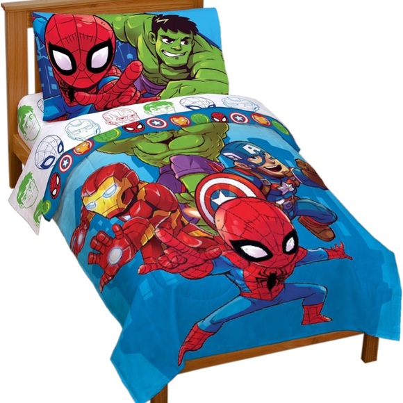 Marvel | Bedding | Marvel Red And Blue Superhero Sheets | Poshmark